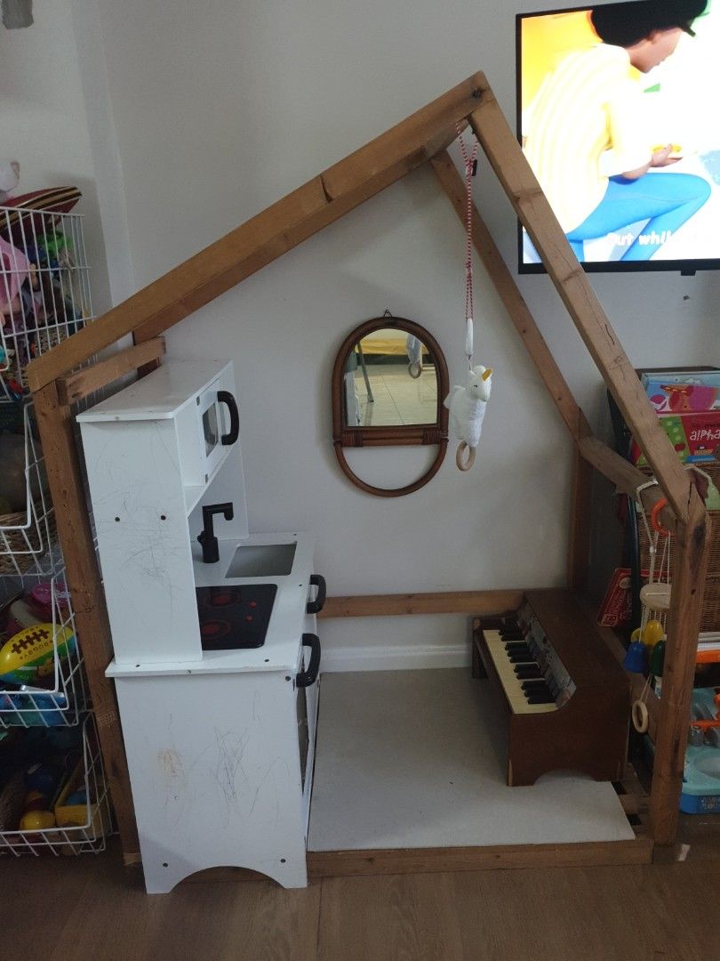 Ikea muskan wooden storage stool on Carousell