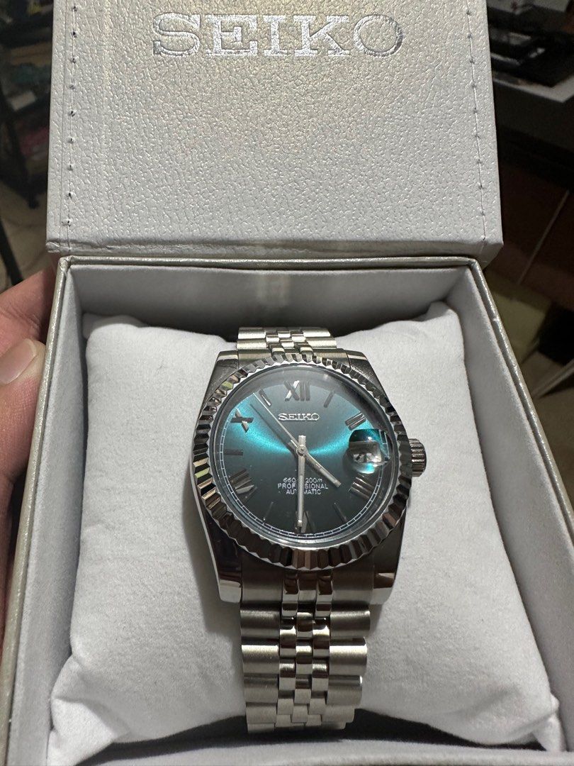 Seiko Custom Build DATEJUST HOMAGE Golden Palm Leaf Dialed Automatic ...